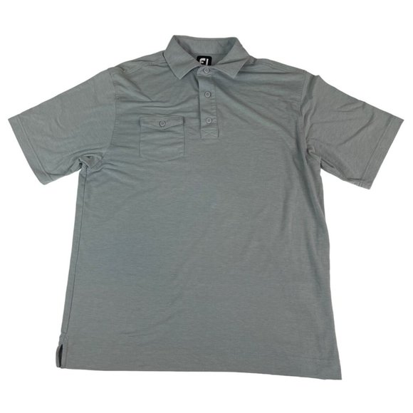 FJ FootJoy | Shirts | Fj Footjoy Mens Golf Polo Shirt M Grey Polyester ...